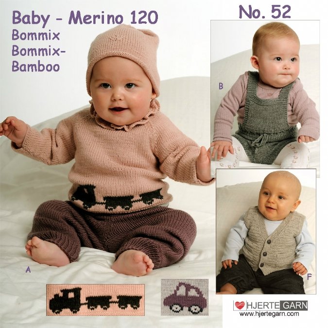 Baby strikkeopskrifter bog nr 52 - Babystrik - Vivis Butik